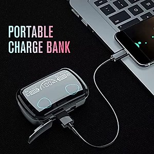 True Wireless Bluetooth 5.3 Earbuds Upgraded 9D HiFi Noise Cancelling Built-in Mic Waterproof AI w/3D Touch High-Fidelity Stereo Sound, Built-in Mic for Apple iPhone Android Laptops Running Gym