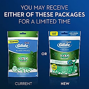 Oral-B Glide Complete with Scope Outlast Dental Floss Picks, Mint, 150 Count
