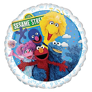 Sesame Street Kids Party Balloons - Set Of 4 Seasame Street Birthday Theme Balloon Decorations Featuring Elmo Big Bird Abby Cadabby Grover And Cookie Monster
