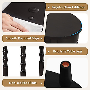 GOFLAME 2-Tier Oval End Table, Sofa Side Table with Storage Shelf, Solid Wood Legs, Modern Accent Table, Compact Nightstand for Living Room, Bedroom, Small Space, Espresso