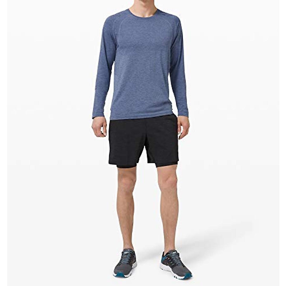 Lululemon Athletica Lululemon Mens Metal Vent Tech Long Sleeve Shirt(Midnight Shadow/Tempest, L)