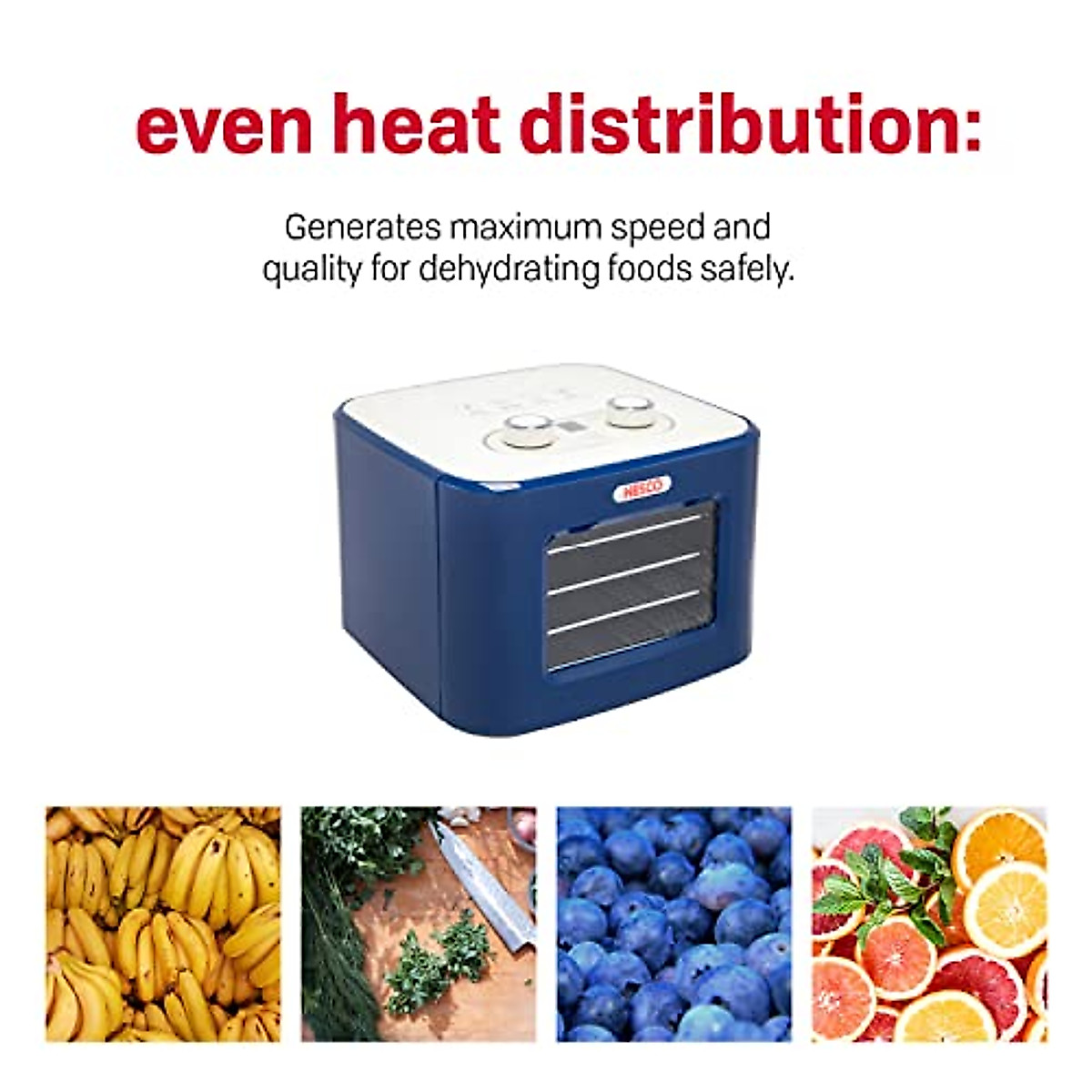 NESCO FD-41B Snackmaster Jr Food Dehydrator, 4 Trays, Blue