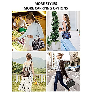 JOYHILL Insulated Lunch Bag Women, Cute Adult Lunch Bag, Water Resistant Leakproof Lunch Bag,Lunch Tote Bag for Women,Lunch Bag Women with Adjustable Shoulder Strap,for Work,Outdoor,Black