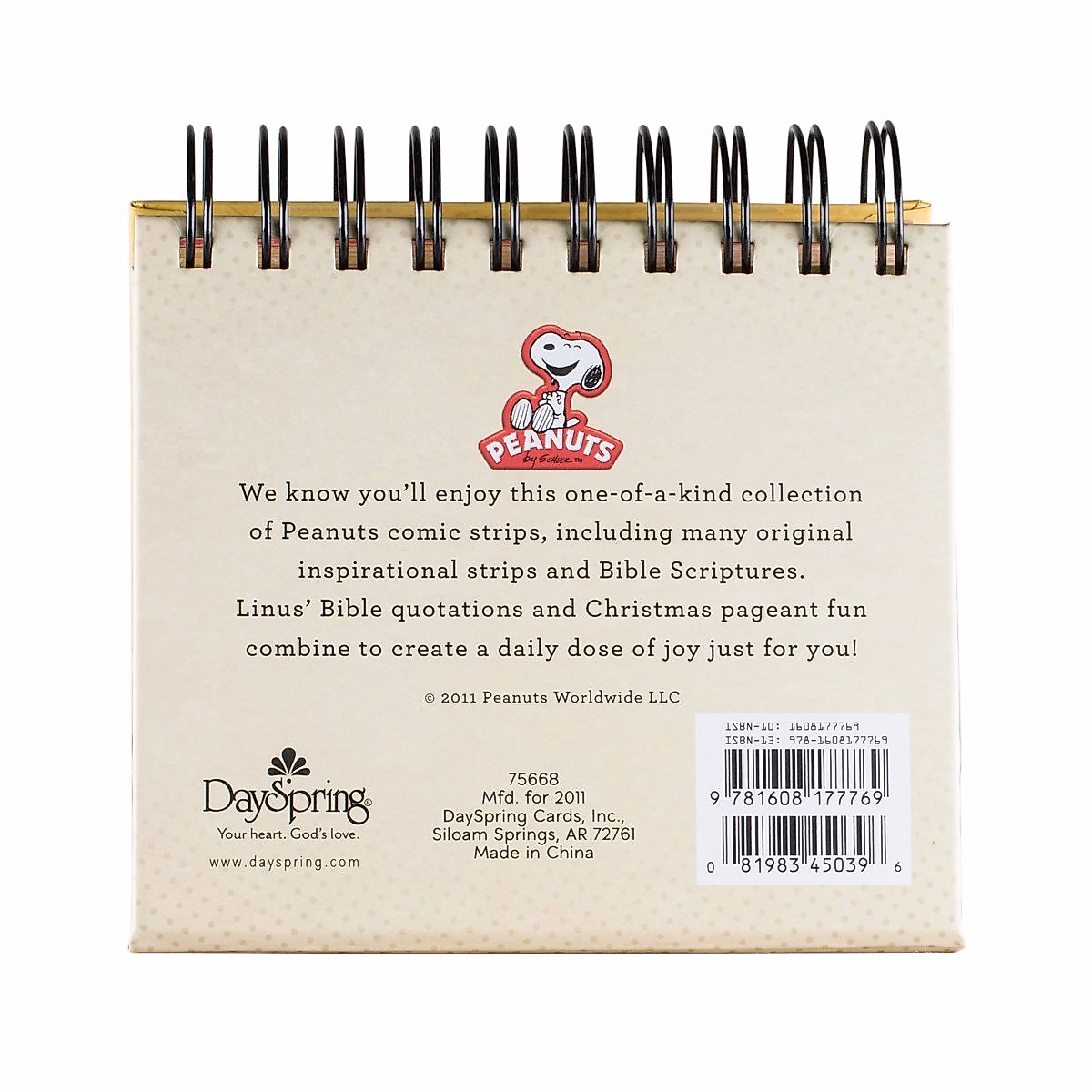 Dayspring - Peanuts - Smiles and Blessings - Perpetual Calendar (75668), Yellow