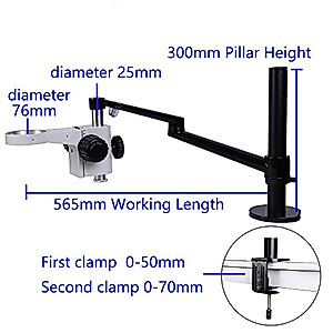 LIRUXUN Adjustable Microscope Stand Holder Metal 25MM Pillar Binocular Trinocular Microscopio Bracket Table Clamp Support (Color : D, Size : See Figure)