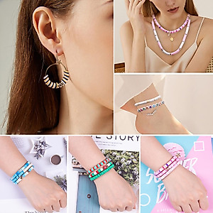 15130pcs Clay Beads for Bracelet Making Kit, 72 Colors Polymer Flat Heishi Beads for Jewelry Making with Charms, Friendship Bracelet Kit with Letter Beads for Adults, 4 Boxes