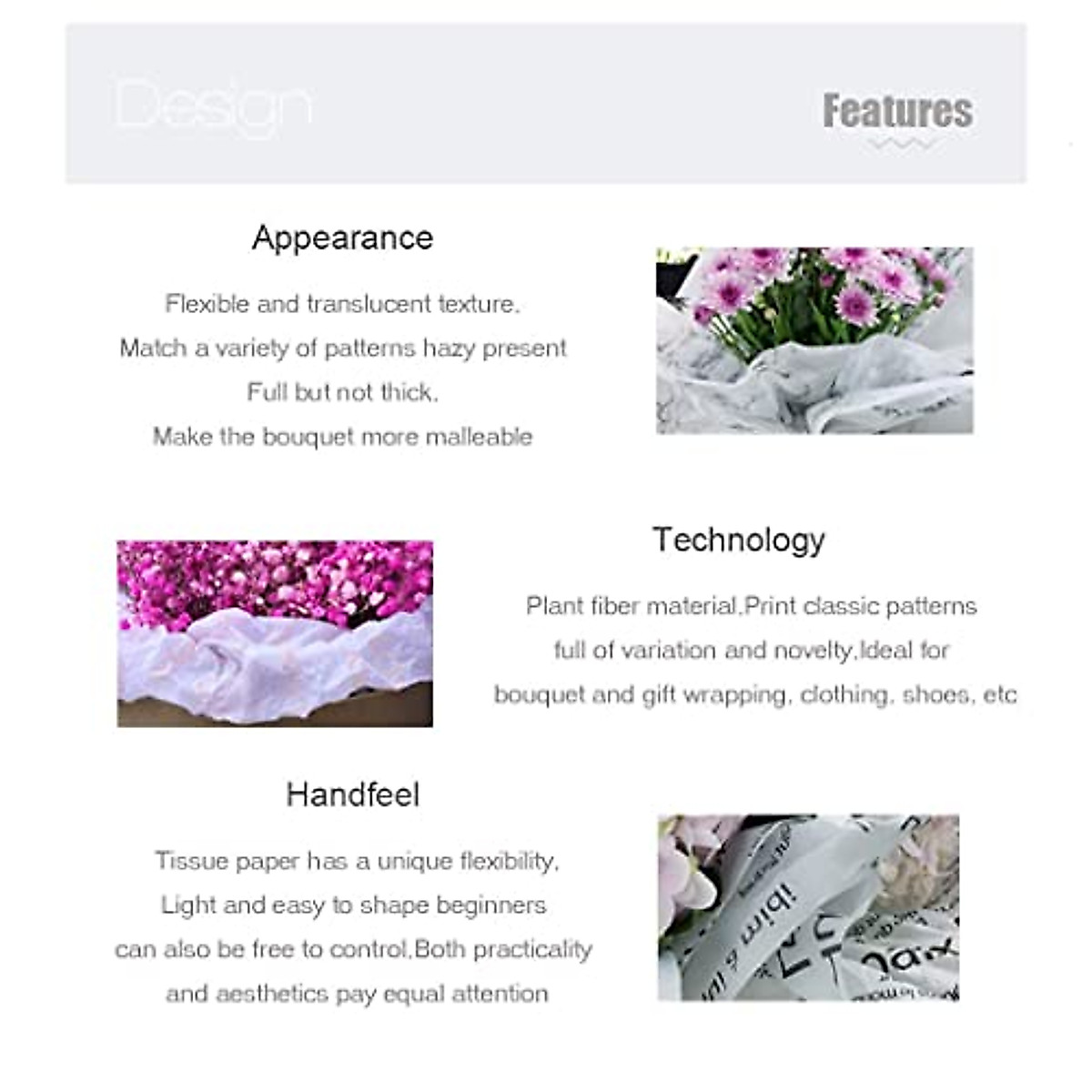 Letter Flower Gift Wrapping Tissue Paper 28pcs Shoes Gift Clothes Packing Craft Paper Christmas Valentine's Day Wedding Bridal Shower DIY Decoration 20×28 inch (Color 1, 20×28 inch (28 Sheets/Bag))