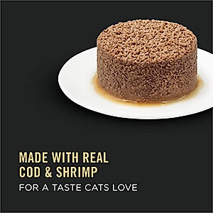 Purina Pro Plan Grain Free Senior Wet Cat Food Pate, SENIOR Prime Plus Cod & Shrimp Entree - (24) 3 oz. Pull-Top Cans