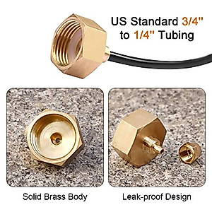 Cairondin Garden Hose to 1/4" Tubing Adapter, 2 Pack Brass Adapter, Connect 1/4" Tubing to 3/4" Garden Hose/Faucet