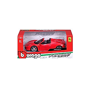 Bburago B18-26017 1:24 Scale Race and Play of The Ferrari 458 Spider Sports Car Die-Cast Model