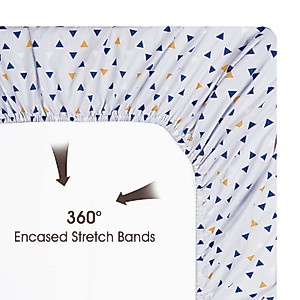 PHF Soft Mini Crib Sheet Set, 2 Pack Silky Comfy Pack N Play Sheets for Boys Girls, Universal Fit for Pack N Play, Playard and Mini Crib Mattresses, Woodland