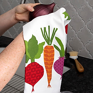 T-Fal Textiles 62445 2-Pack Veggie Print Dual Sided Woven Weave Cotton Kitchen Dish Towel