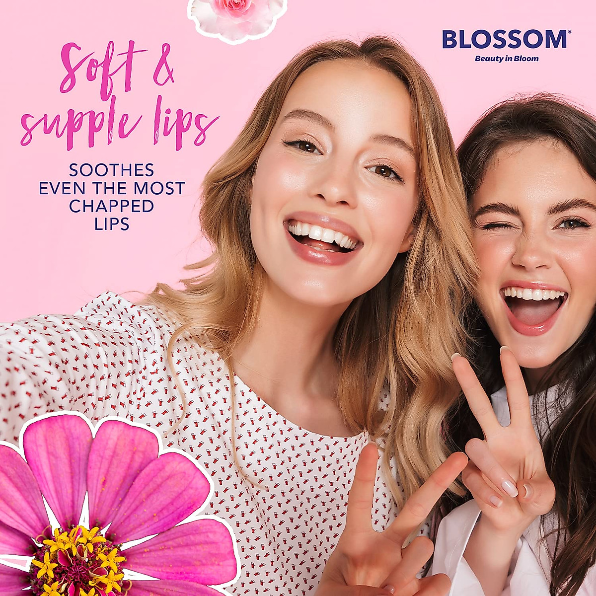 Blossom Scented Roll on Lip Gloss, Infused with Real Flowers, Made in USA, 0.40 fl oz, 2 pack, Raspberry/Watermelon