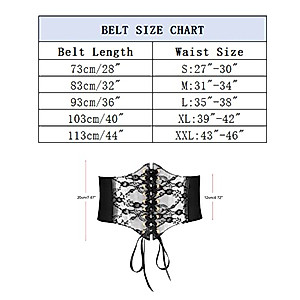 WHIPPY Women Lace-up Corset Waist Belt Transparent PVC Lace Crochet Petal Elastic Wide Belt for Dress