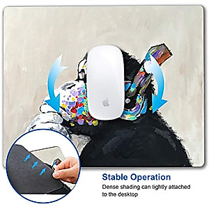 SHALYSONG Mouse pad, Mouse pad with Design, Gorilla Oil Painting Graffiti, Funny Home and Office Non-Slip Computer Mousepad