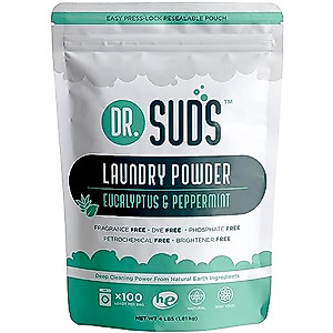 New Dr Suds Natural Laundry Detergent Powder 100+ Loads Eucalyptus & Peppermint Made with Natural Earth Ingredients
