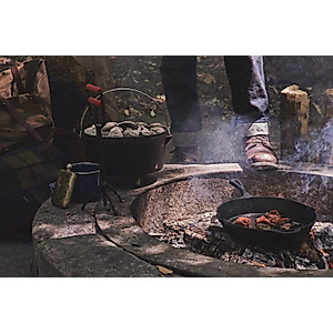 Camp Chef 12" Cast Iron Deep Dutch Oven, True Seasoned Finish Cast Iron, Volume 8 qt