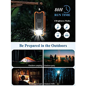 Ffnpua Solar Power Bank, Portable Charger 30000mAh PD 18W QC3.0 Fast Charging with USB Type C 4 Outputs Dual Inputs, Battery Pack with IP55 Waterproof Bright Flashlight for iPhone Android Cell Phones