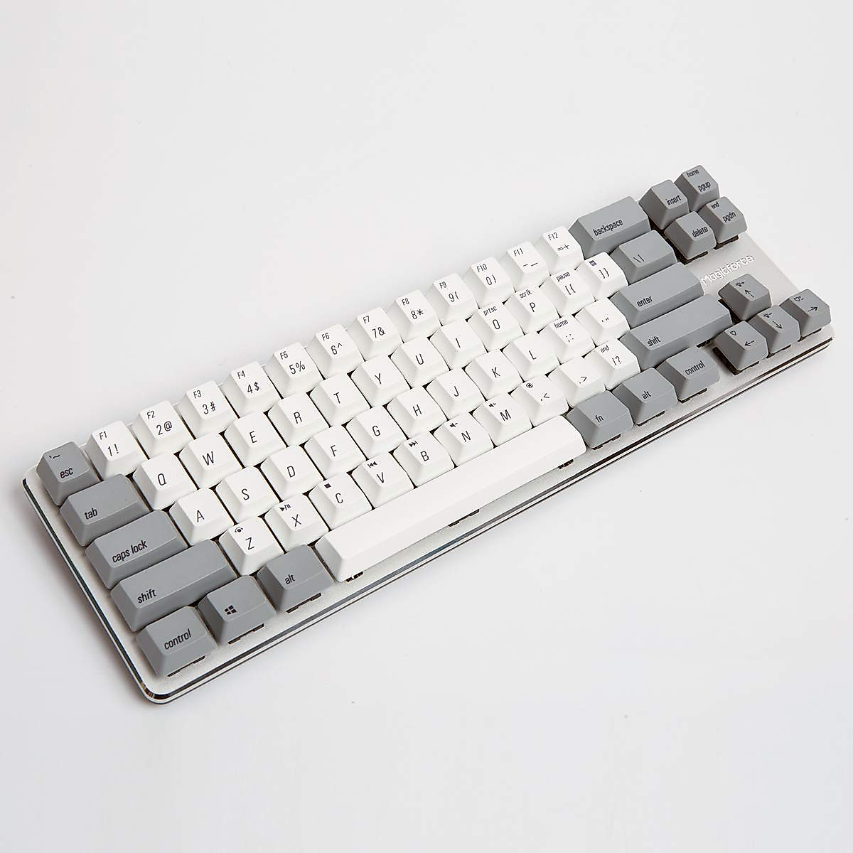 Qisan Holiday Sale 10% Discount off Mechanical Keyboard Gaming Keyboard Kailh Blue Switch Wired Backlit PBT Keycaps Mini Design (60%) 68 Keys Keyboard Magicforce (White Gray Combo)