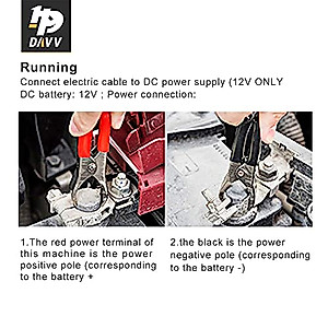 HPDAVV 12V 550W Air Compressor for Snorkeling Hookah Diving Compressor 8bar / 115psi with 50ft Hose & Respirator,Two Air Outlets,US After-Sales Service,Operational Video (A:Black)