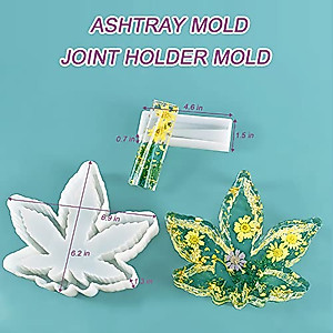4 PCS Silicone Molds for DIY Epoxy Resin - Large Resin Molds Including Rolling Tray Mold Ashtray Joint Holder and Resin Grinder Mold