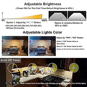 LDOPTO Under Cabinet Lights Wireless with Remote Control Dimmable Battery Operated LED Closet Lights Stick-on Kitchen Lighting with Timer for Kitchen Shelf Hallway Stairs, Multiple Colors 4 Pack