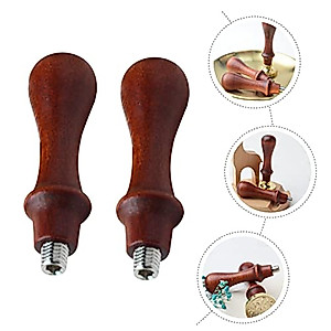 VILLCASE 3Pcs Wooden Handle Wedding invites Wooden Stamps Wedding Scrapbook Seal Stamp Head Replacement Wax Envelope Seal Handle Wax Stamp Replacement Heads Wedding Stamp Handle Beech die