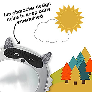 Diono Easy View Racoon Character Baby Car Mirror, Safety Car Seat Mirror for Rear Facing Infant, Fully Adjustable, Wide Crystal Clear View, Shatterproof, Crash Tested