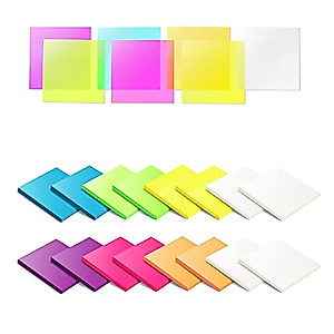 (16 Pack) Transparent Sticky Notes 3x3 in, (768 Sheets) Post Waterproof Translucent Color Memo Pads, Clear See Through Self-Adhesive Pad