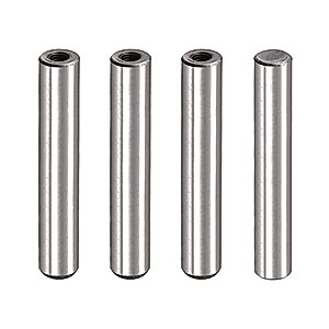 uxcell M6 Internal Thread Dowel Pin 4pcs 12x70mm Chamfering Flat Carbon Steel Cylindrical Pin Bed Bookshelf Metal Devices Industrial Pins
