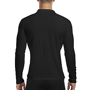 YTD Mens Polo Shirts Long Sleeve Cotton Golf Polo Shirts for Men Slim Fit Casual Tops