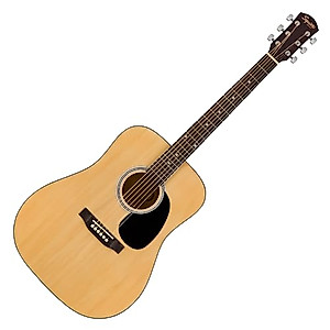 Squier by Fender Acoustic Guitar, with 2-Year Warranty, Dreadnought with Maple Fingerboard, Glossed Natural Finish, Mahogany Back and Side, Mahogany Neck, SA-150 Model