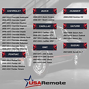 Car Key Fob Keyless Entry Remote with Ignition Key fits Chevy, Cadillac, GMC (OUC60270, OUC60221), Set of 2