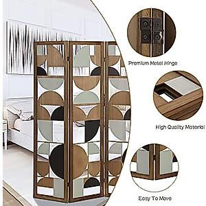 ECOMEX 4 Panel Room Divider,Freestanding Folding Room Divider Screen, Cutout Room Divider Wall, Room Dividers and Room Partition for Home Office（Classic Color）