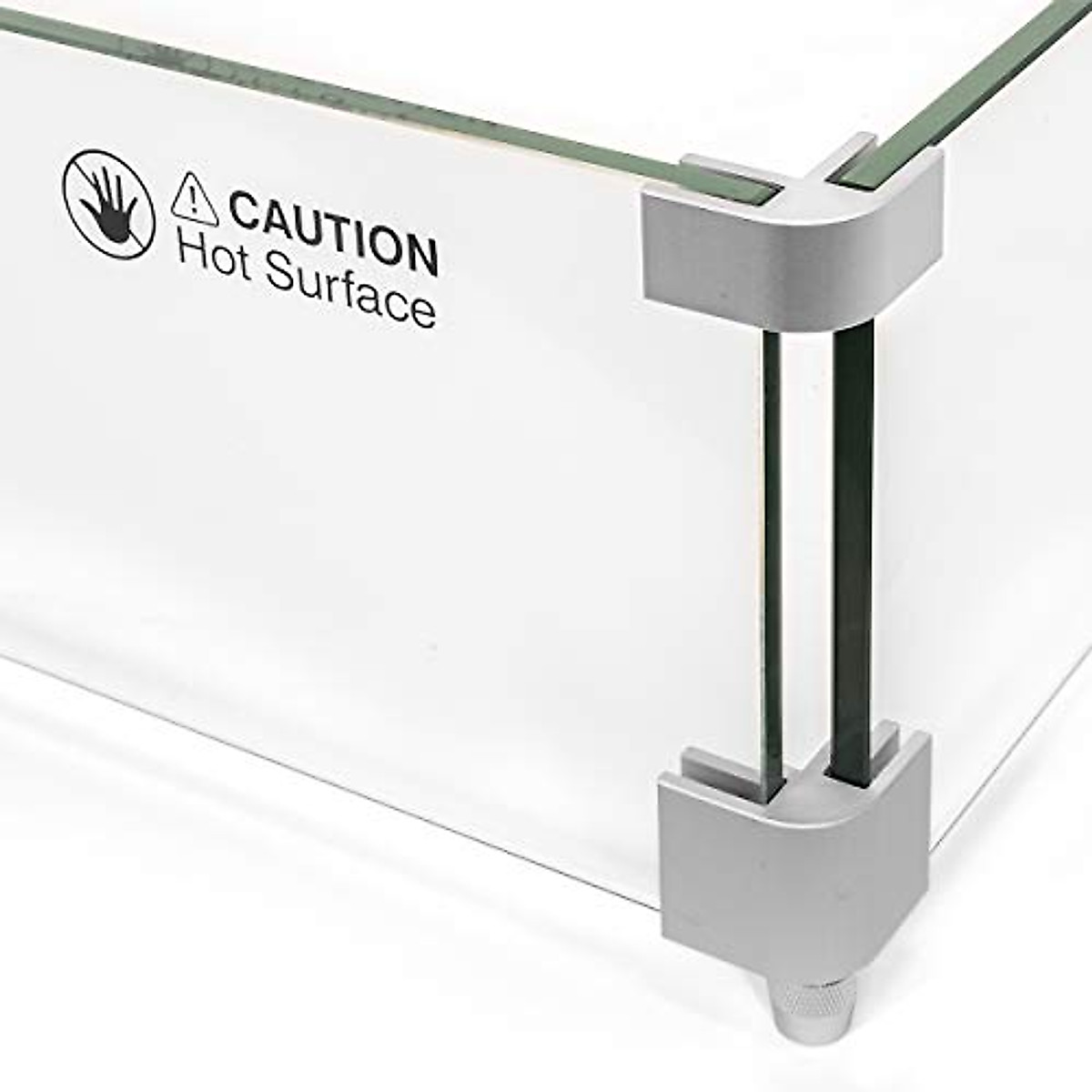 Barton 30" x 14" inch Outdoor Fire Pit Table Wind Guard Tempered Glass Flame Guard Fence Fire-Resistant Rectangular Screen, Clear