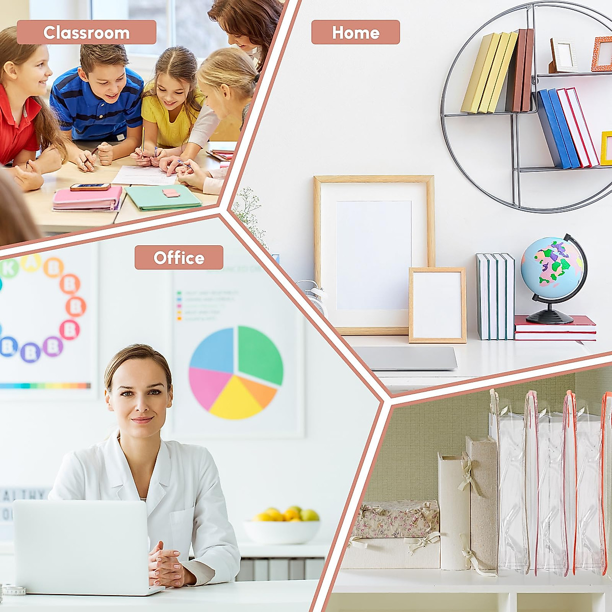 Humyoun 6 Pack Scrapbook Paper Storage Organizer with Clear Hard PVC Board 12 x 12'' Paper Storage Organizer with Handle Expandable Craft Paper Storage for Holding Scrapbook for Vinyl Paper