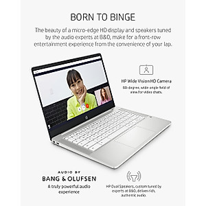 HP Chromebook 14 Laptop, Intel Celeron N4020, 4 GB RAM, 32 GB eMMC, 14” HD Micro-Edge Display, Chrome OS, Thin & Portable, 4K Graphics, Snow White Keyboard (14a-na0023nr, 2021, Ceramic White)