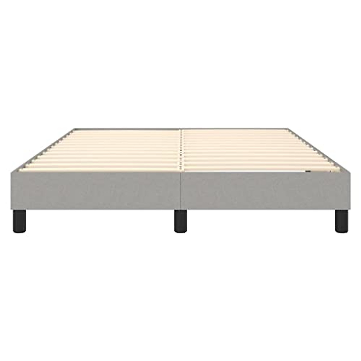 vidaXL Box Spring Bed Frame Home Indoor Bedroom Bed Accessory Wooden Upholstered Double Bed Base Furniture Light Gray 59.8"x79.9" Queen Fabric