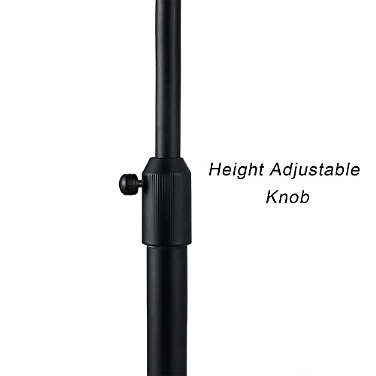 WINGBO Black Metal Table Lamp, Industrial Nightstand Reading Light Desk Lamp with Marble Base Flexible Head, 23.7" Height Adjustable Task Lamp for Office End Table Bedside, 7W 6500K LED Bulb Included