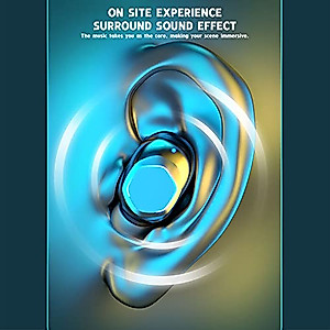 Bluetooth 5.2 Earbuds Earphones, Wireless Sports Headphones, 9D Stereo Sound Earbuds with Charging Box Microphone