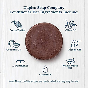 Naples Soap Company, Protein Enriched, 50-75 Use, Solid Hair Conditioner Bar, Eco-Friendly Haircare, Helps Ensure Vibrant, Healthy Hair, All Hair Types, Moroccan Oil, 1oz