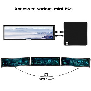 8.8 Inch PC Temperature Display With Case PC Sensor Panel Display Computer Temp Monitor IPS USB Mini Screen AIDA64 PC CPU RAM Data Monito Temperature Monitor for PC ARGB Computer Case Secondary Screen