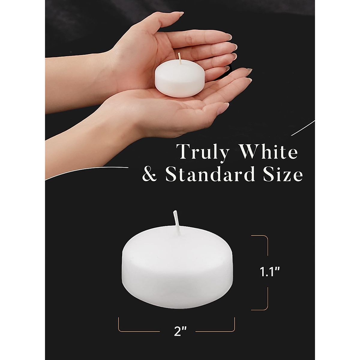 Ashlux White Floating Candles 2 inch, 24 Pack Floating Candles 5-6 Hours Long Burning, Unscented Floating Candles for Centerpieces, Wedding, Proposal Decorations, Romantic Night for Her/Him Set