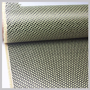 GatherTOOL 260g/m2 Aramid 1500D Carbon 3K Fiber Hybrid Woven Fabric Plane Pattern 1Meter Width (Color : 100cm Width, Size : 50cm)