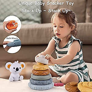 ELLECK Montessori Toys for Babies& Baby Toys 6 to 12 Months/ 4 in 1 Soft Baby Toys Bundle/Infant Newborn Toddlers Sensory Toys/Teething Toys for Babies, Learning Toys Baby Gifts