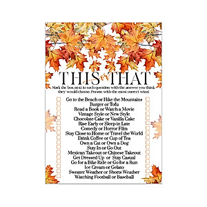 Fall in Love Bridal Shower Games – 25 Pack, Premium Quality 5x7 Cards, Fun Wedding Would She Rather Activity, Perfect for Rehearsal, Couples, Birthdays, and This or That Party Game