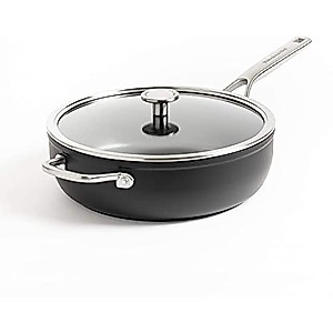 KitchenAid Skillet with Helper Handle and Lid, Forged Hardened Aluminium Skillet with Helper Handle - Induction, Oven & Dishwasher Safe - 28 cm/4.6L