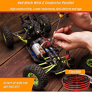 GS Power Flexible 10 AWG (American Wire Gauge) 50 Feet Stranded Oxygen Free Copper Red/Black Bonded Zip Cord Cable for Car Audio Stereo Amplifier 12Volt Automotive Harness LED Light Wiring