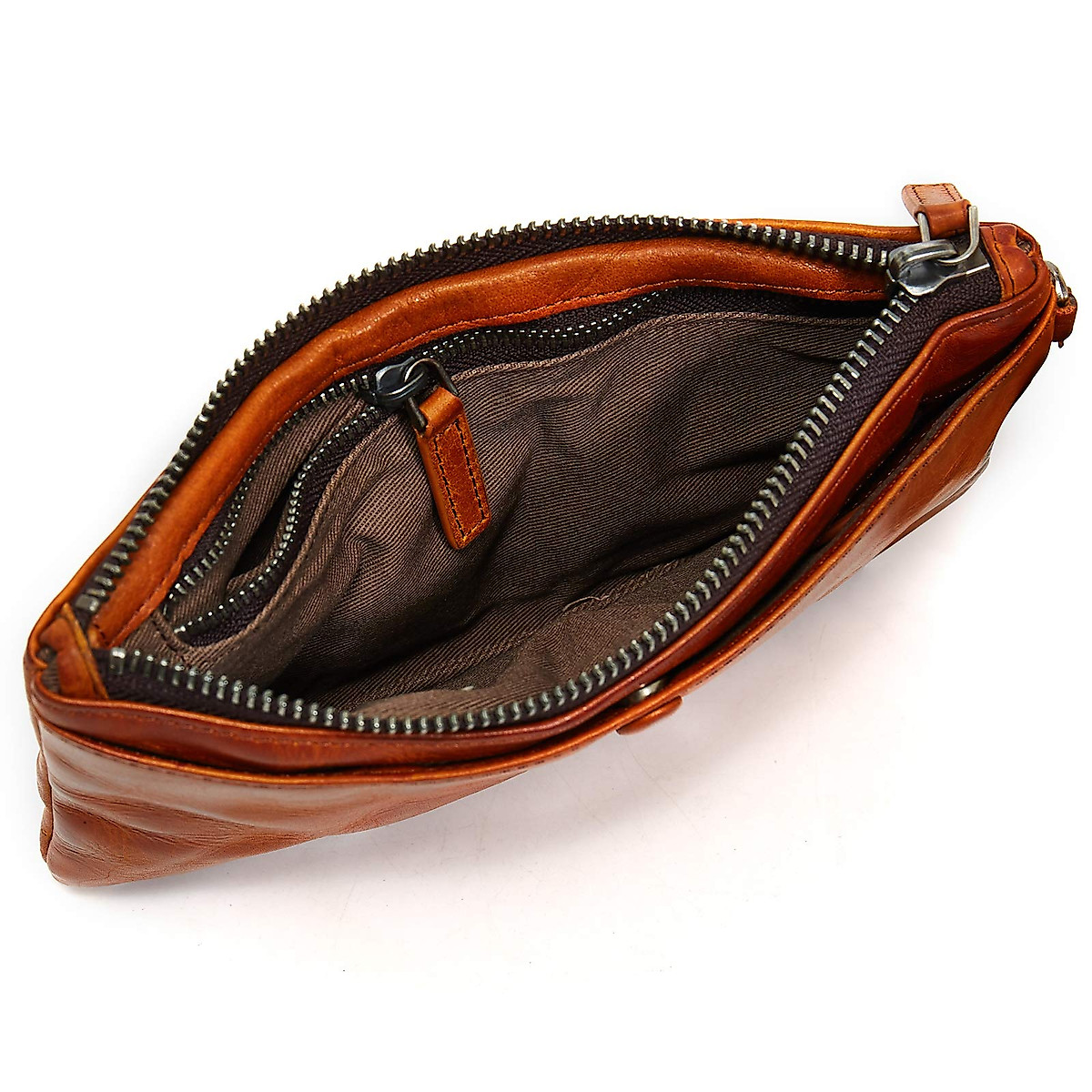 Ancicraft Womens Wallet Wristlet Leather Zippered Clutch Bag Phone Pouch with Snap Credit Card Holder Black Gift