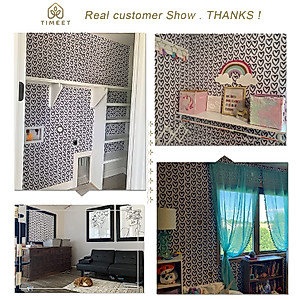 Timeet Modern Heart Wallpaper Peel and Stick Wallpaper Self Adhesive Wallpaper 17.7"x78.7" Black White Contact Paper Vinyl Removable Wallpaper Decorative for Bedroom Living Room Bathroom